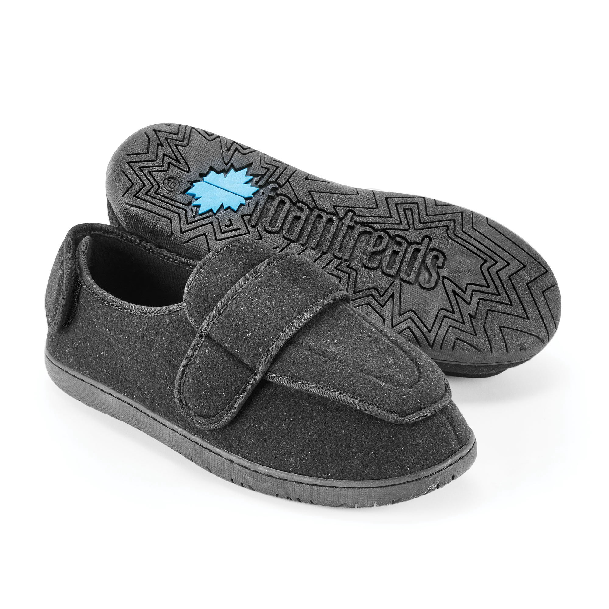 Foamtreads Men's House Shoes - 10 - Black, Charcoal - Synthetic ...