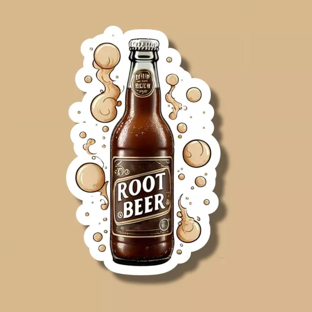 Foamy Root Beer Bottle Soda Pop Food Sticker Phone Decal Water Bottle ...