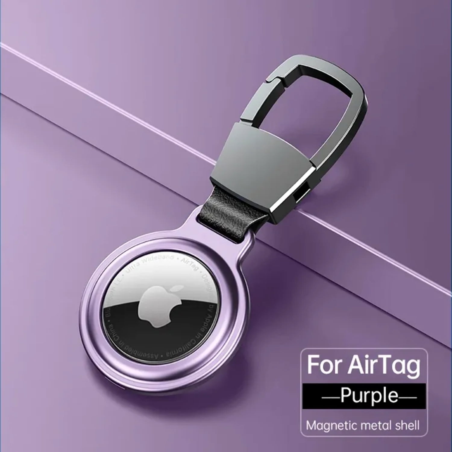 Rome Tech Fob Case with Magnetic Attraction for AirTag, Purple ...