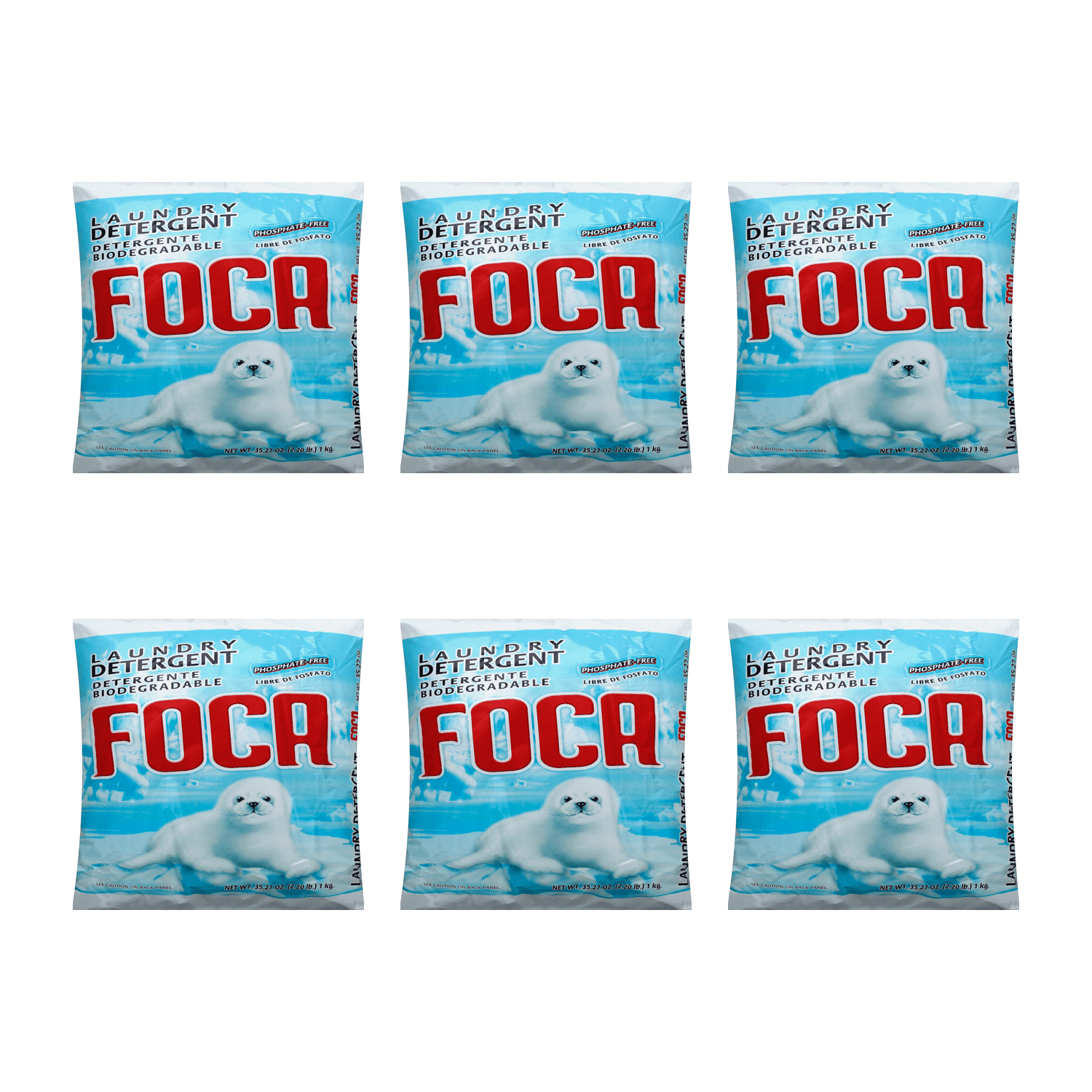 Foca Powder Laundry Detergent (6 × 2.2 lb) – Phosphate-Free 6 pack ...