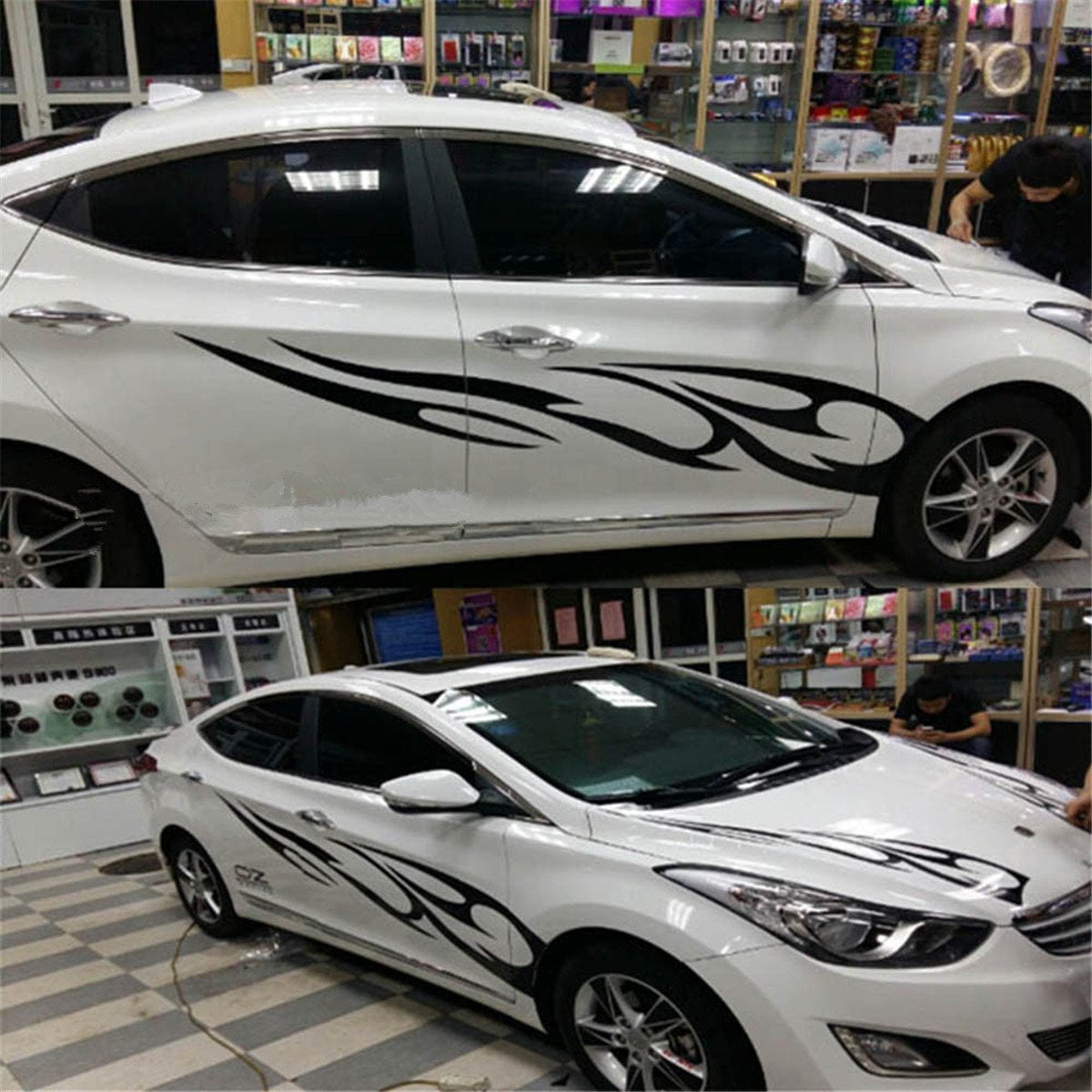 Fochutech 1 Set Car Auto Body Sticker Flame Fire Totem Self-Adhesive ...