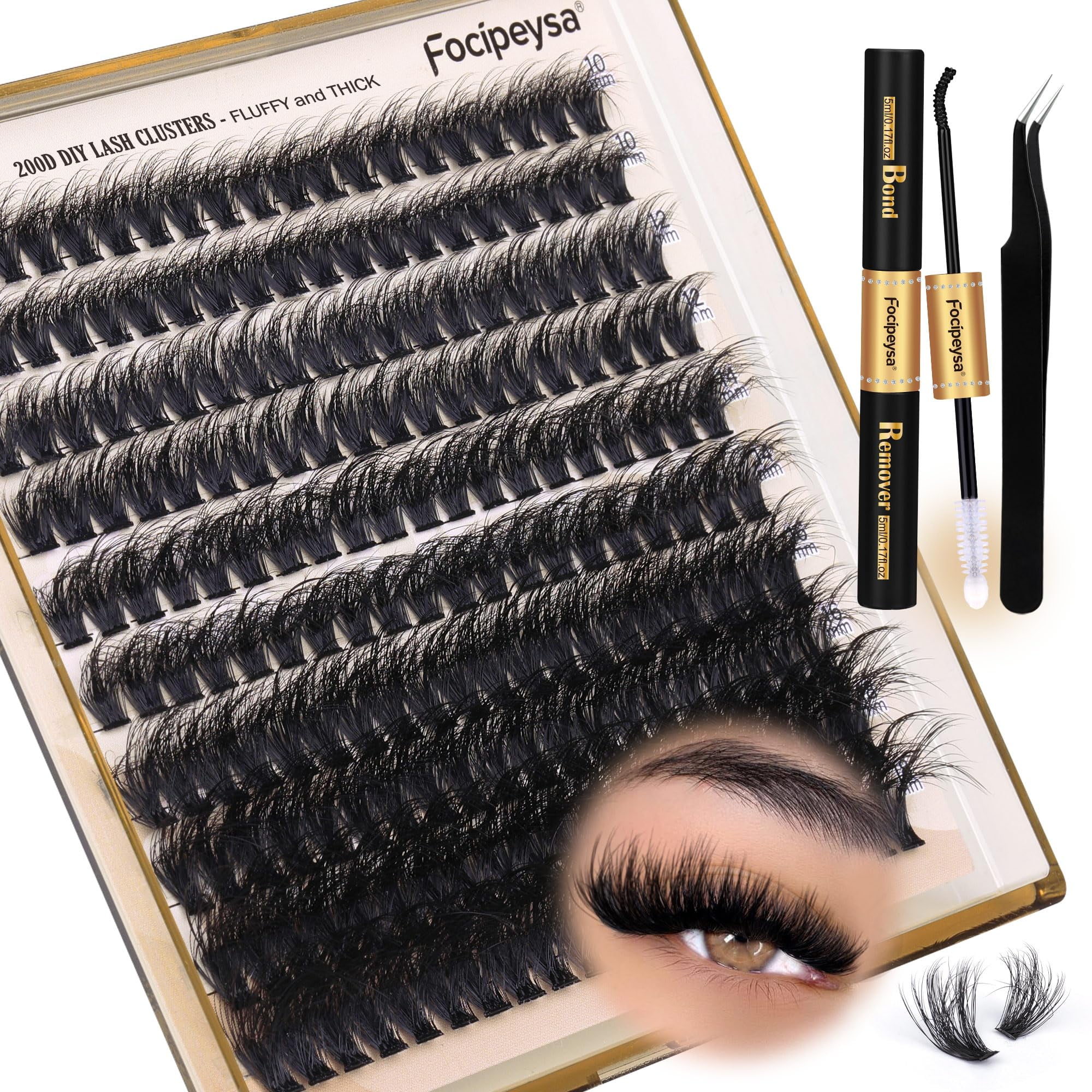 Focipeysa Lash Extension Kit OLF24 Thick Eyelash Extension Kit 10-18mm ...