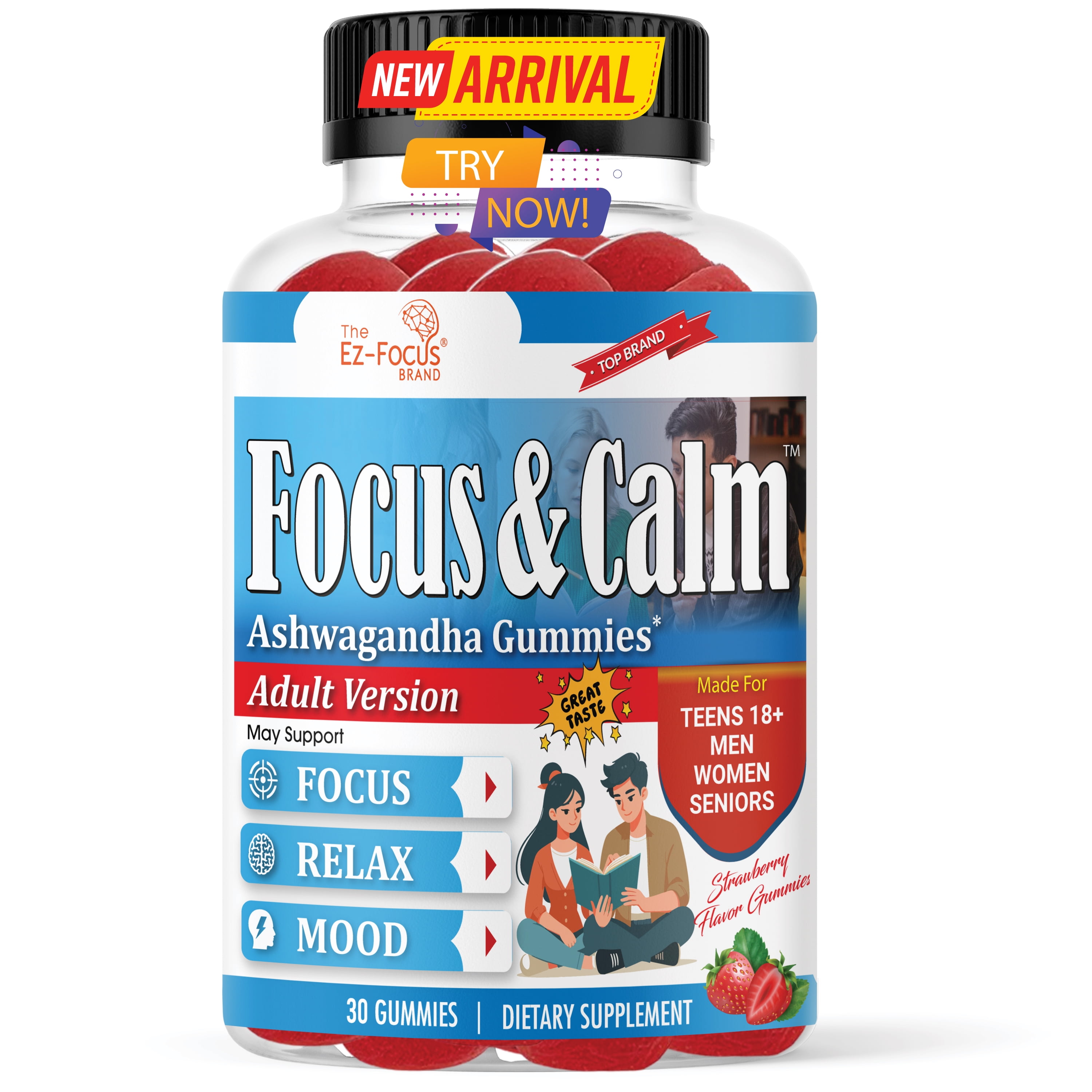 Focus and Calm Gummies, Support Rest, Mood, Energy, Focus and ...