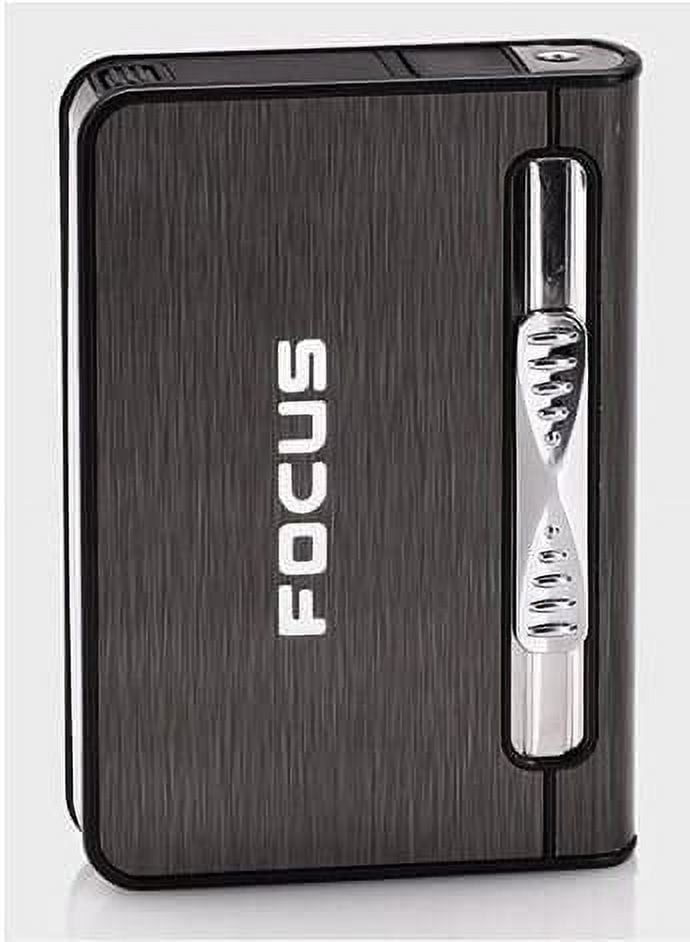 Focus Cigarette Case Dispenser with Butane Jet Torch Lighter (Holds 10 ...