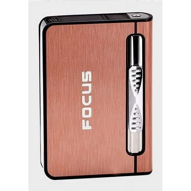 Focus Cigarette Case Dispenser with Butane Jet Torch Lighter (Holds 10 ...