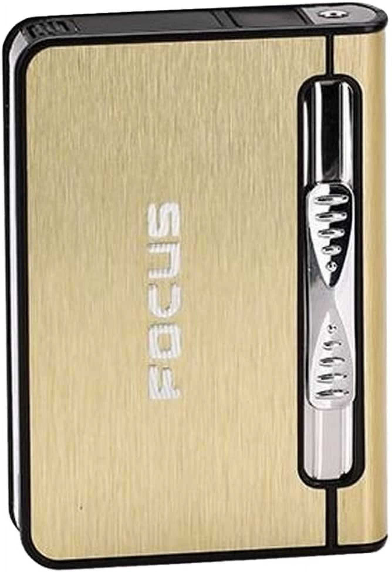 Focus Cigarette Case Dispenser with Butane Jet Torch Lighter (Holds 10 ...