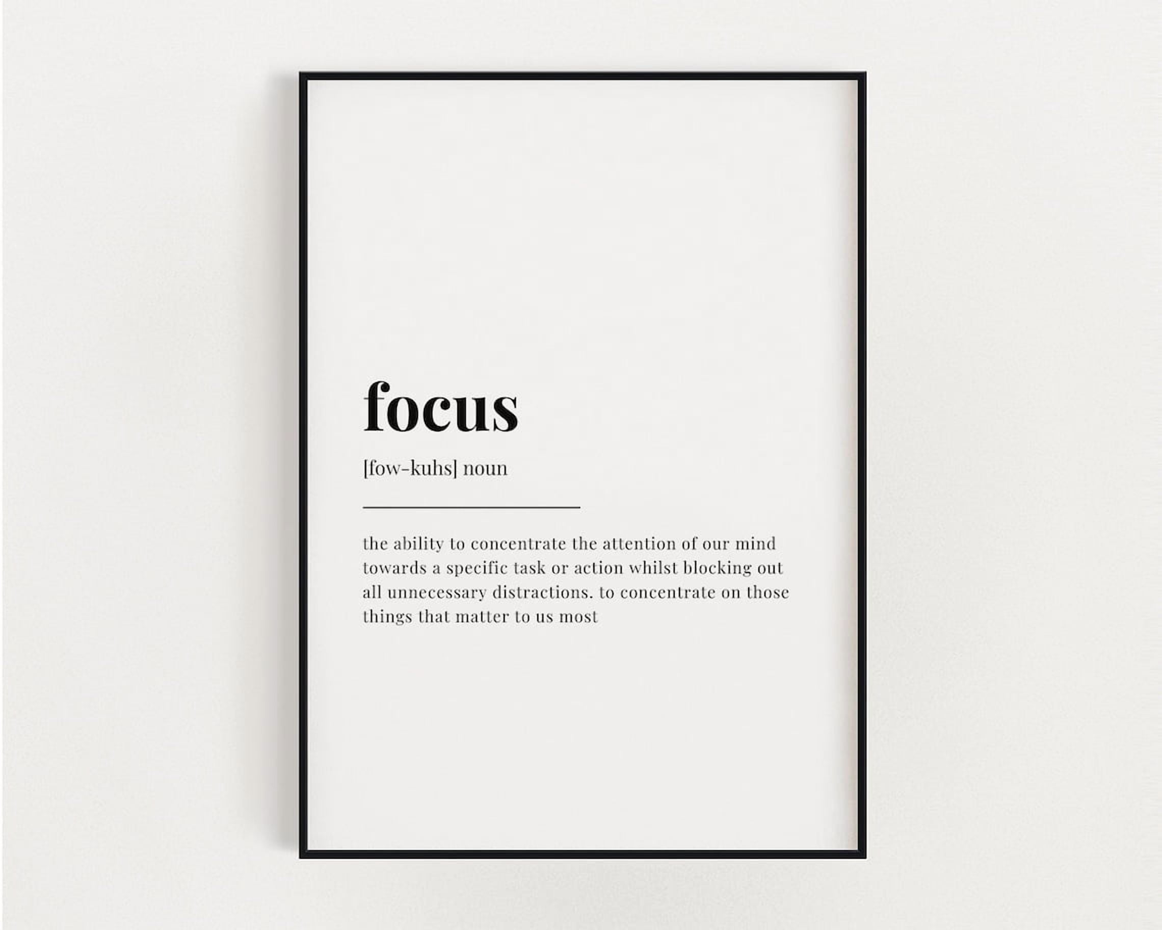 Focus Definition Meaning, Wall Art, Focus Print, Print, Home Decor ...