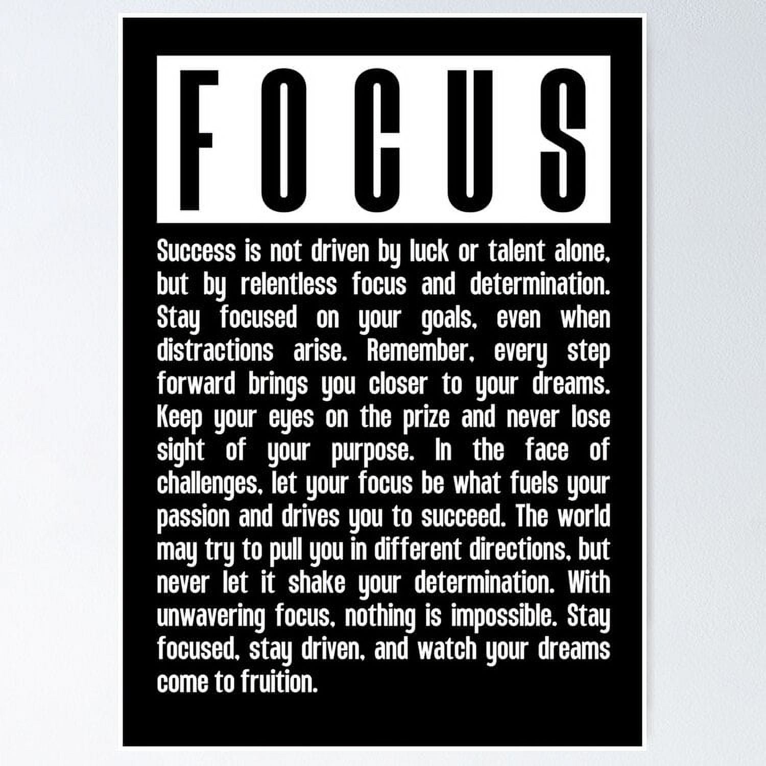 Focus Definition Quotes UNFRAMED Poster, 8x12 - Walmart.com