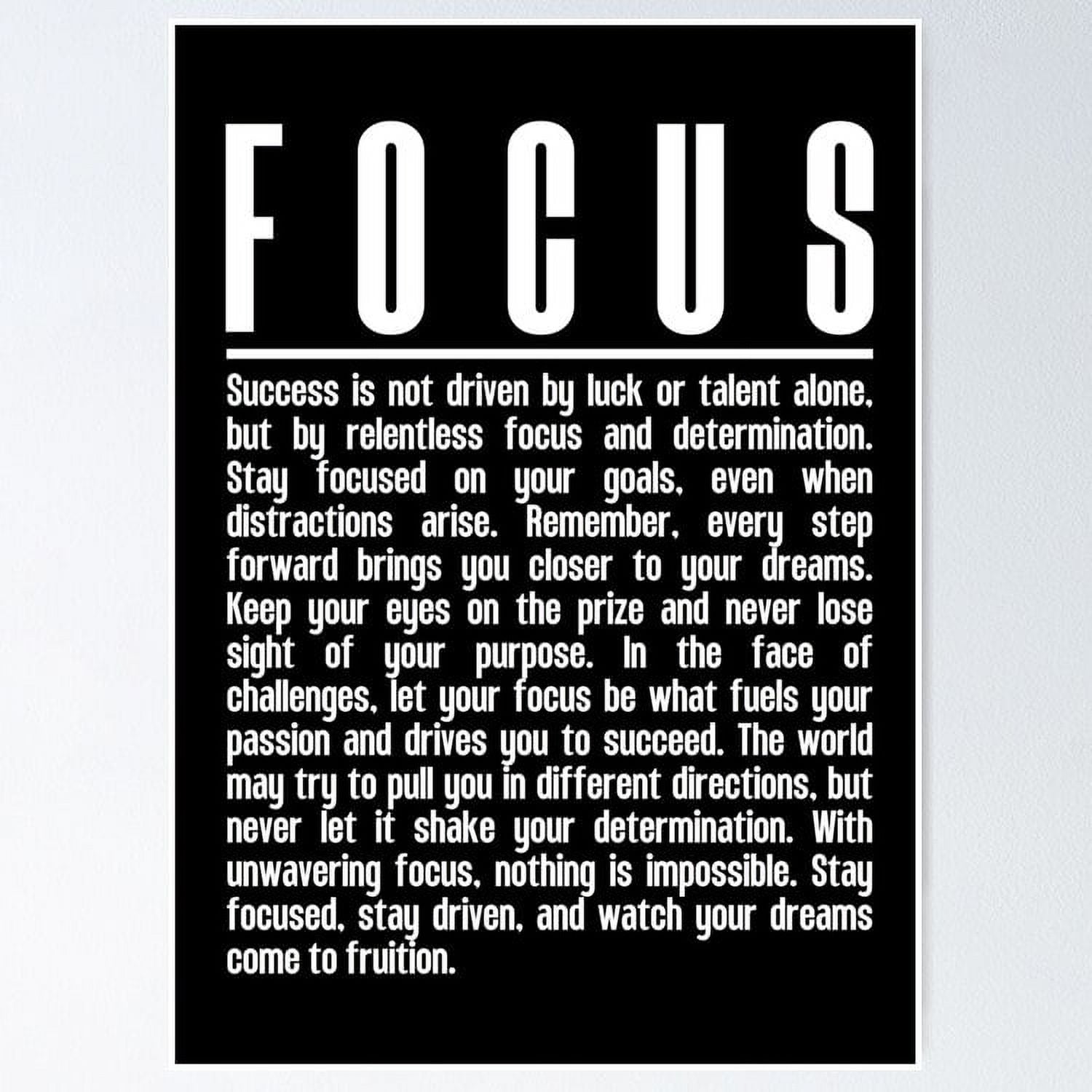 Focus Definition Quotes UNFRAMED Poster, 8x12 - Walmart.com