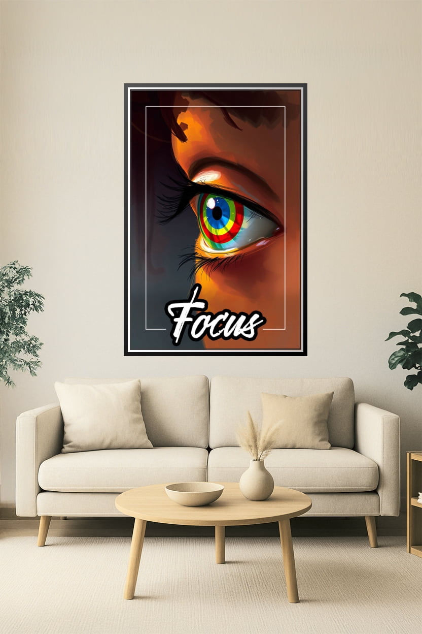 Focus Eye Art Poster – Vibrant Digital Artwork for Motivation and ...