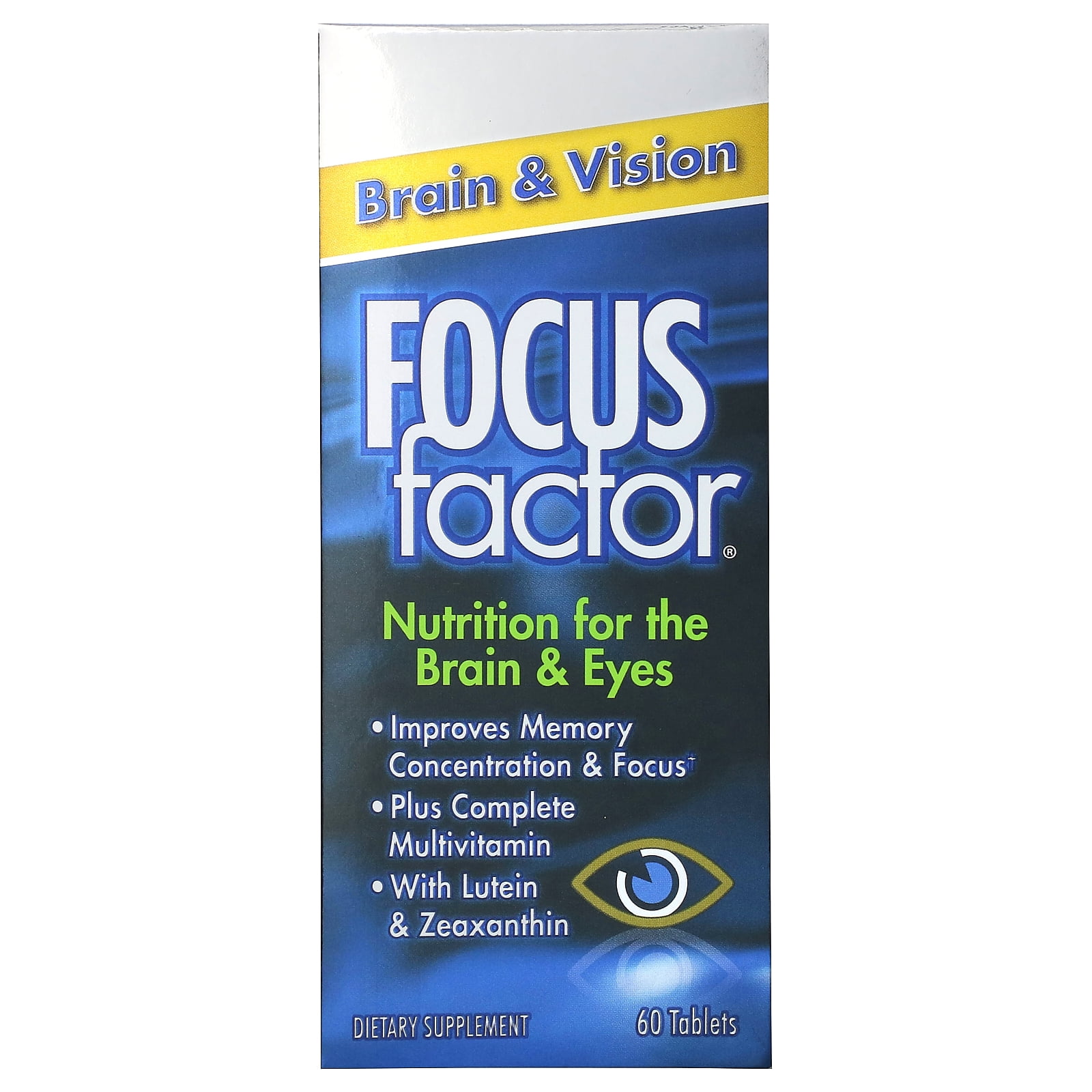 Focus Factor Brain & Vision Multivitamin, 60 Count - Eye Health, Brain ...