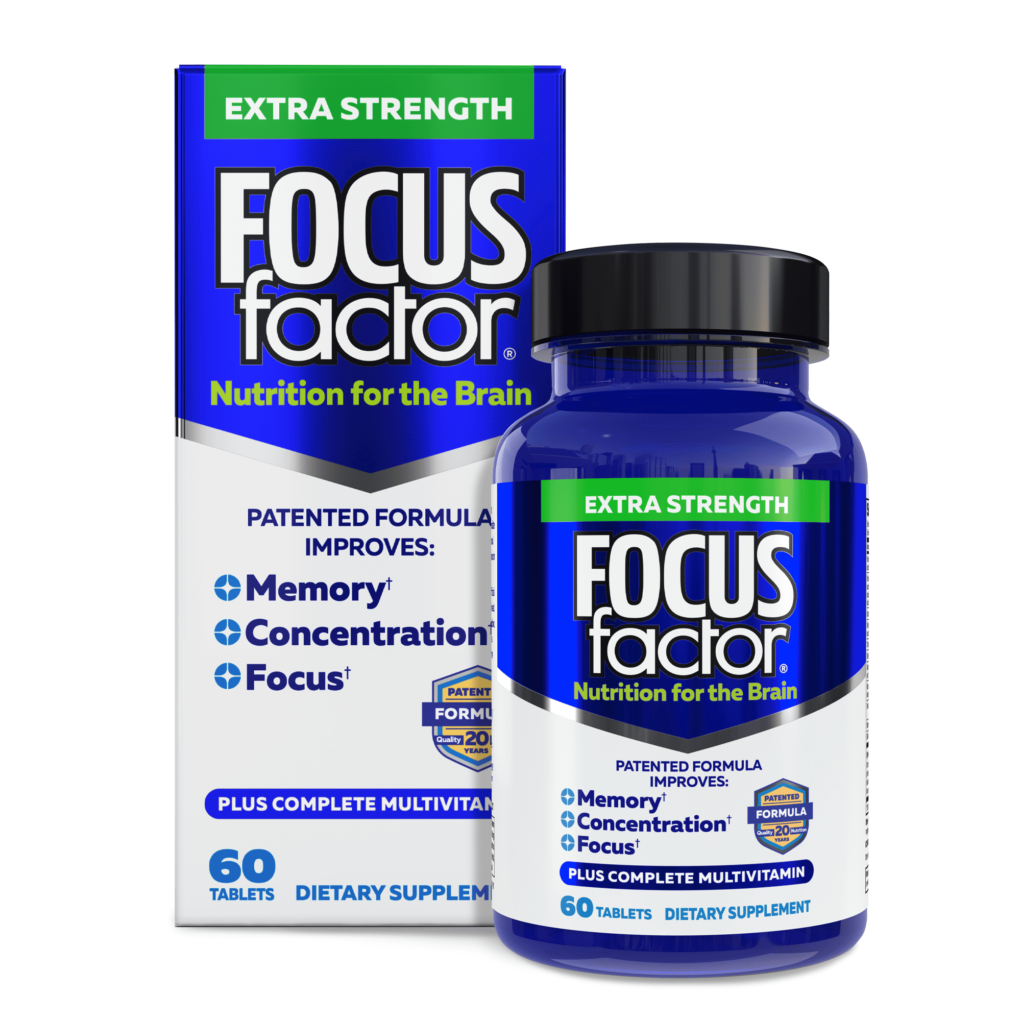 Focus Factor Extra Strength 60ct - Brain & Memory Health Supplement ...