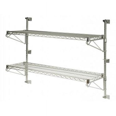 2-Tier Heavy-Duty Wall Mount Floating Steel Wire Mesh Storage Shelves ...