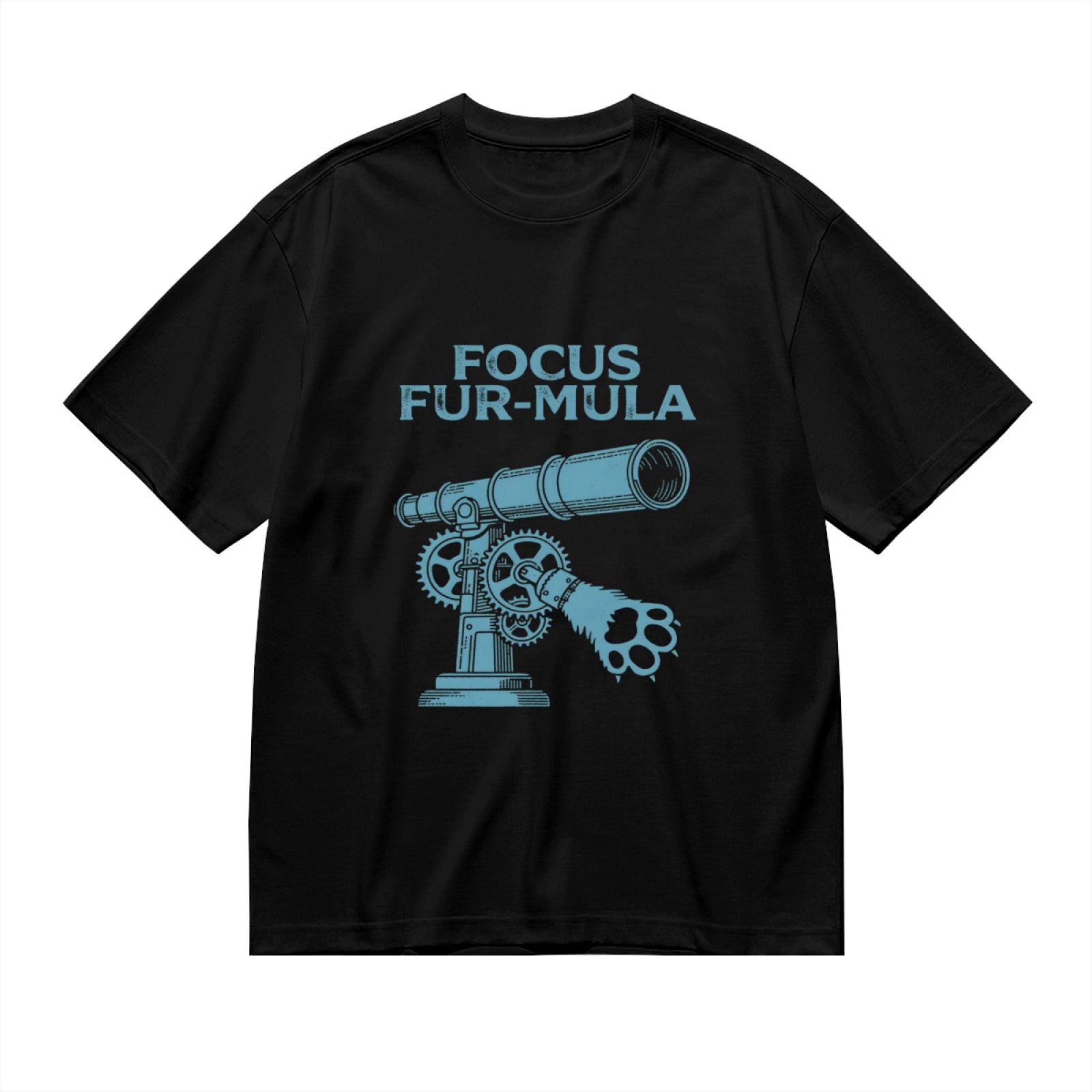 Focus Fur-mula,cat Paw Cannon Print, T Shirt for Men, Vintage Graphic ...