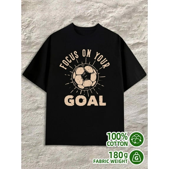 Focus Goal Tee mens black 180G 100% Cotton Fashionable, printed ...