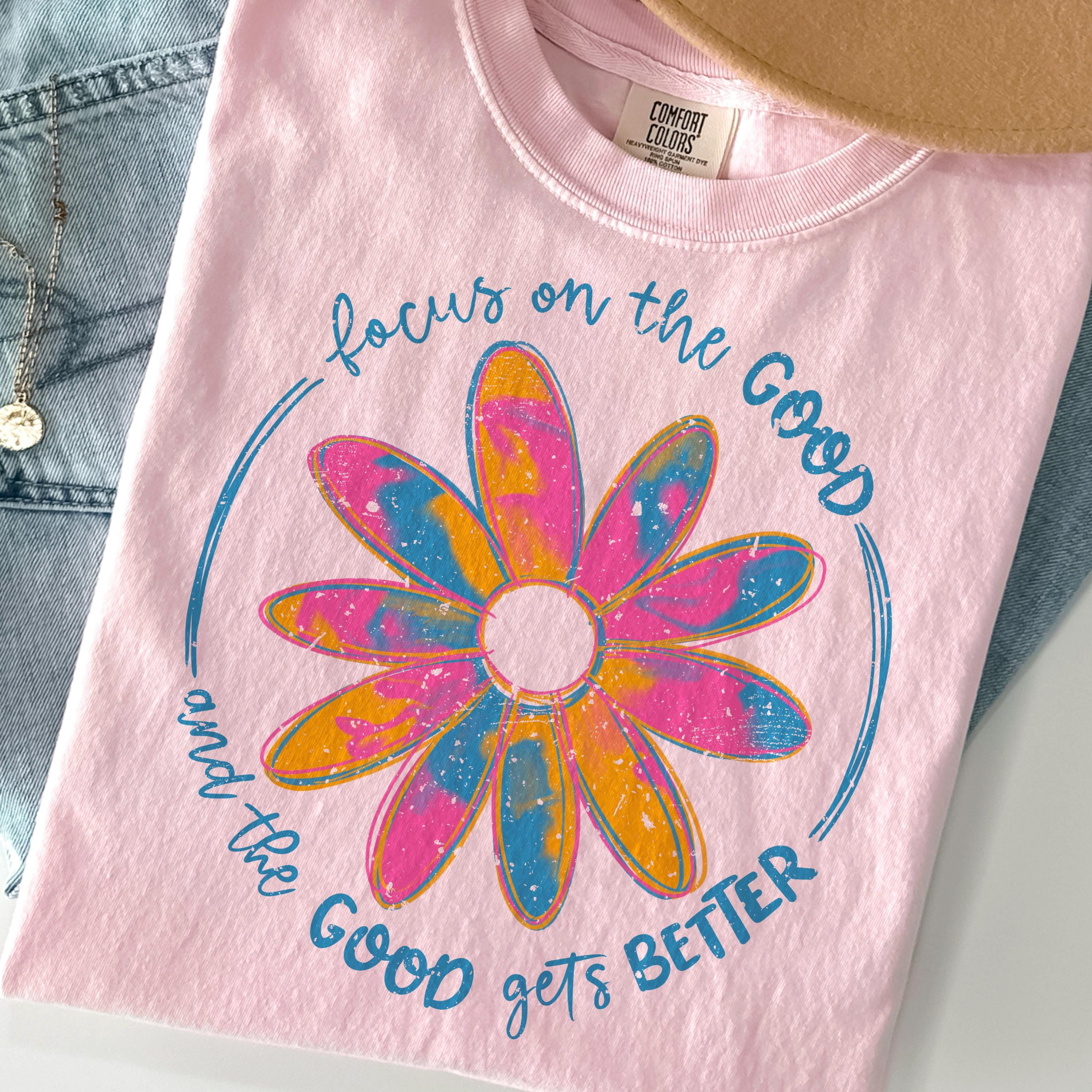 Focus On The Good Boho Hippie Png, Flowers Png, Affirmations Png ...