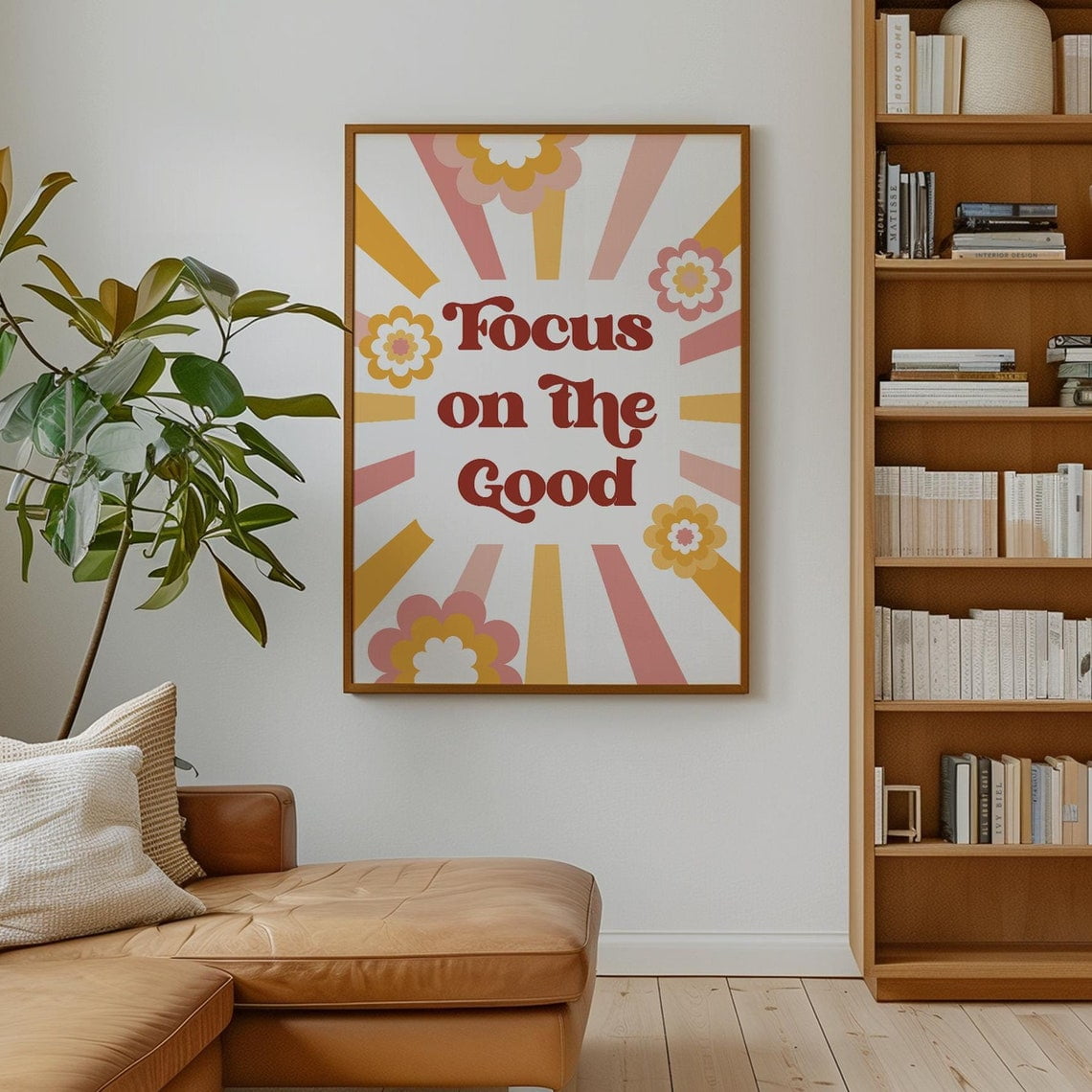 Focus On The Good Motivational Wall Art - Inspirational Floral Decor ...