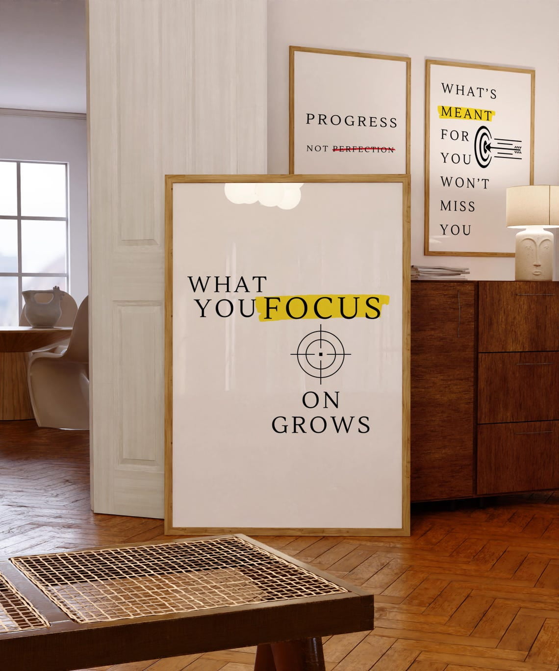 Focus Growth Mindset Poster – Motivational Success Wall Art ...