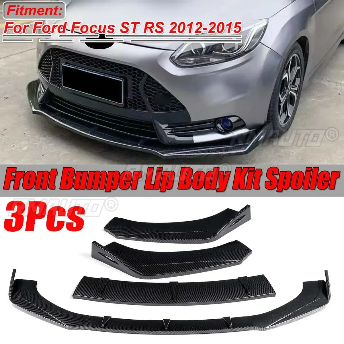 Focus Lip Universal Car Front Bumper Splitter Lip Spoiler Diffuser For ...