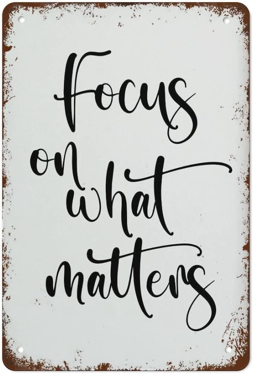 Focus on What Matters Metal Signs Vintage Motivational Poster Positive ...