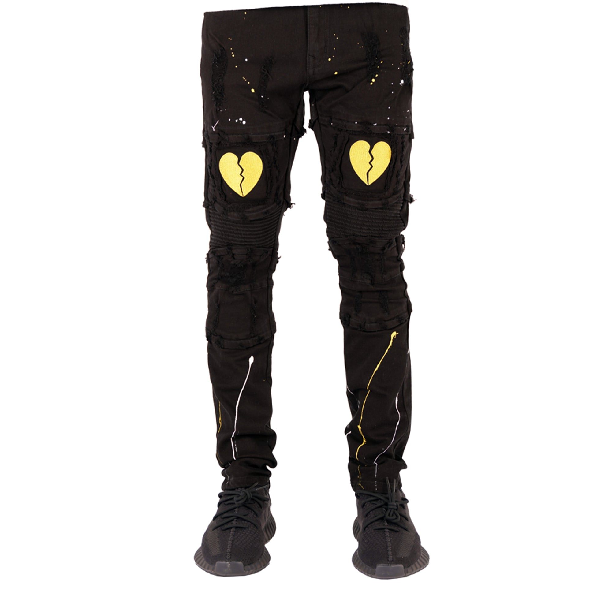 Focus Men Splat Broken Heart Denim (Jet Black Yellow) - Walmart.com