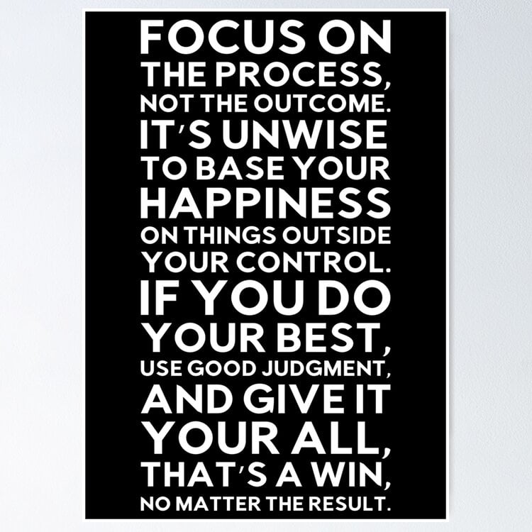 Focus On Process, Not Outcome - Success Motivational Poster- Unframed ...