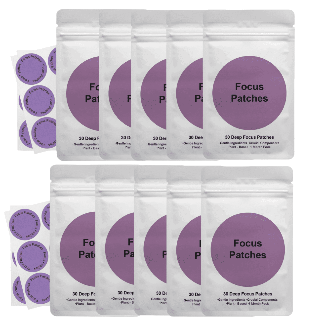 Focus Patches for Enhanced Concentration 30 Plant-Based Patches with ...