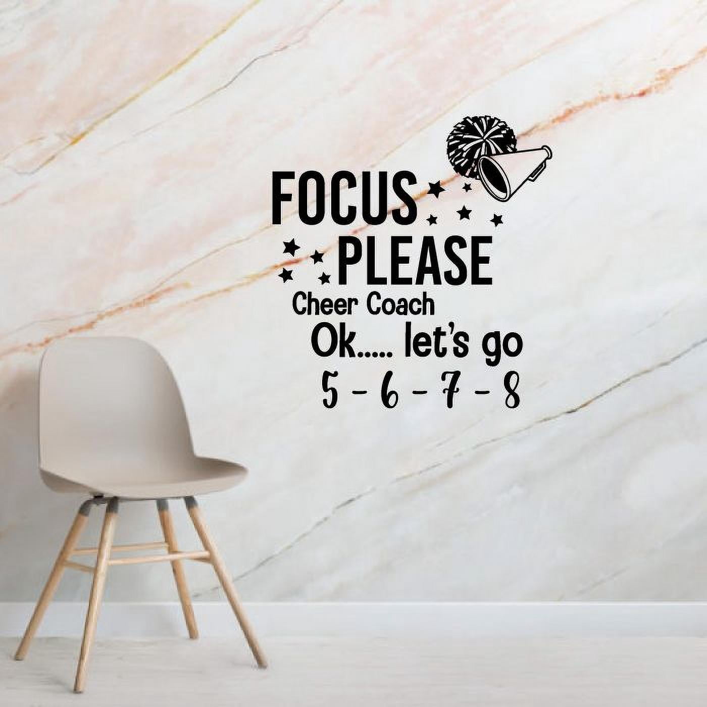 Focus Please Cheer Coach Ok Lets Go - Cheerleader Quote Vinyl Wall ...