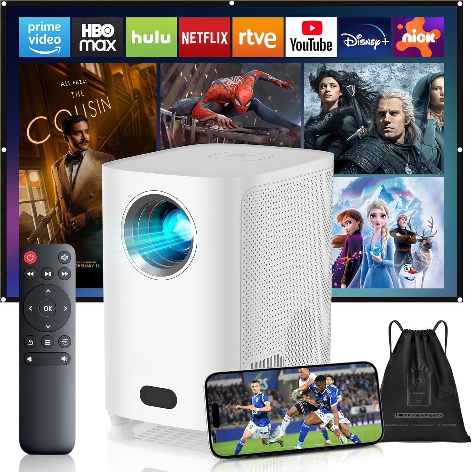 [ Focus] Projector with WiFi and , 1080P 15,000 Lumens 4K Supported ...