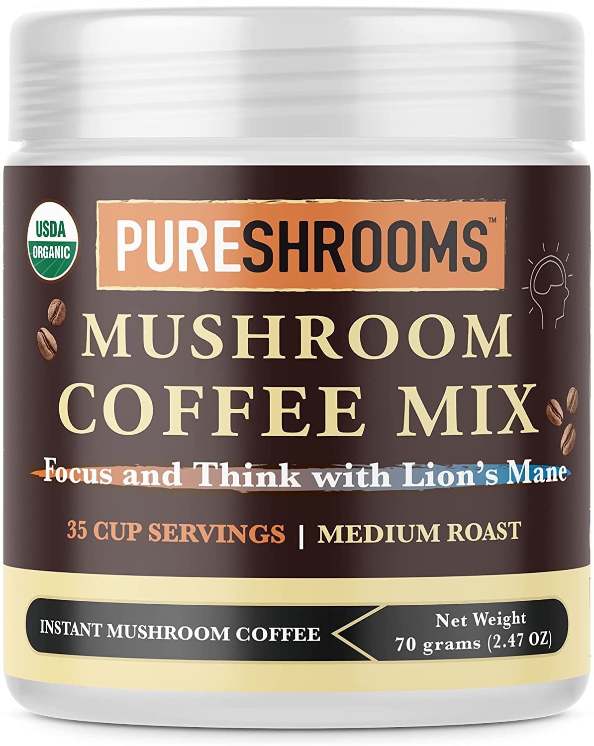 PureShrooms Instant Mushroom Coffee – Focus & Think | Lion’s Mane ...