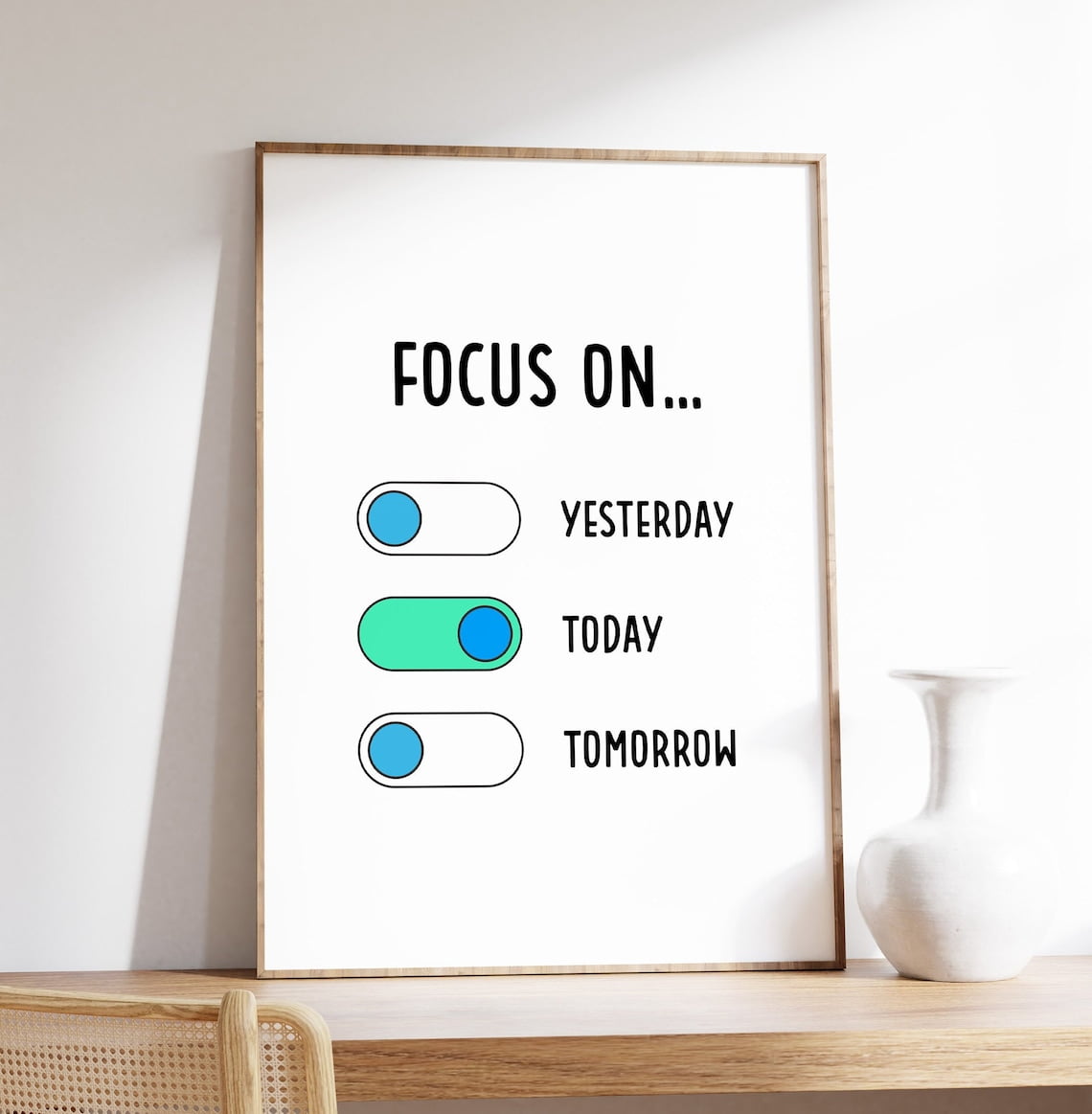 Focus On Today Poster, Focus On The Present, Mindfulness Print ...