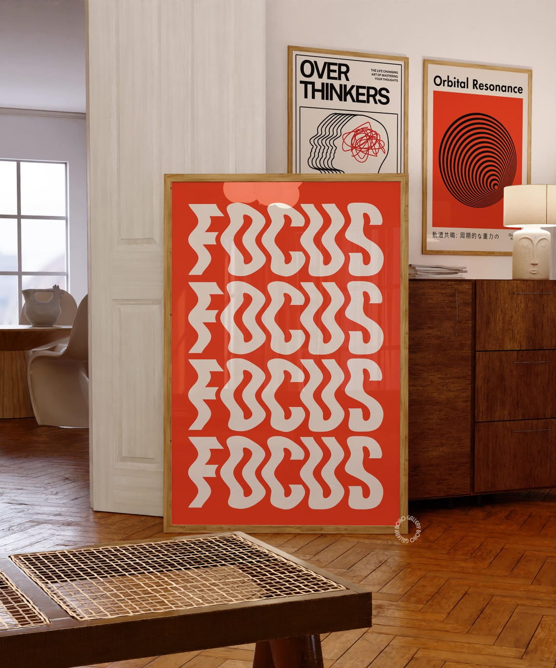 Focus Typography Poster, Modern Burnt Orange Wall Art, Bold Type Print ...