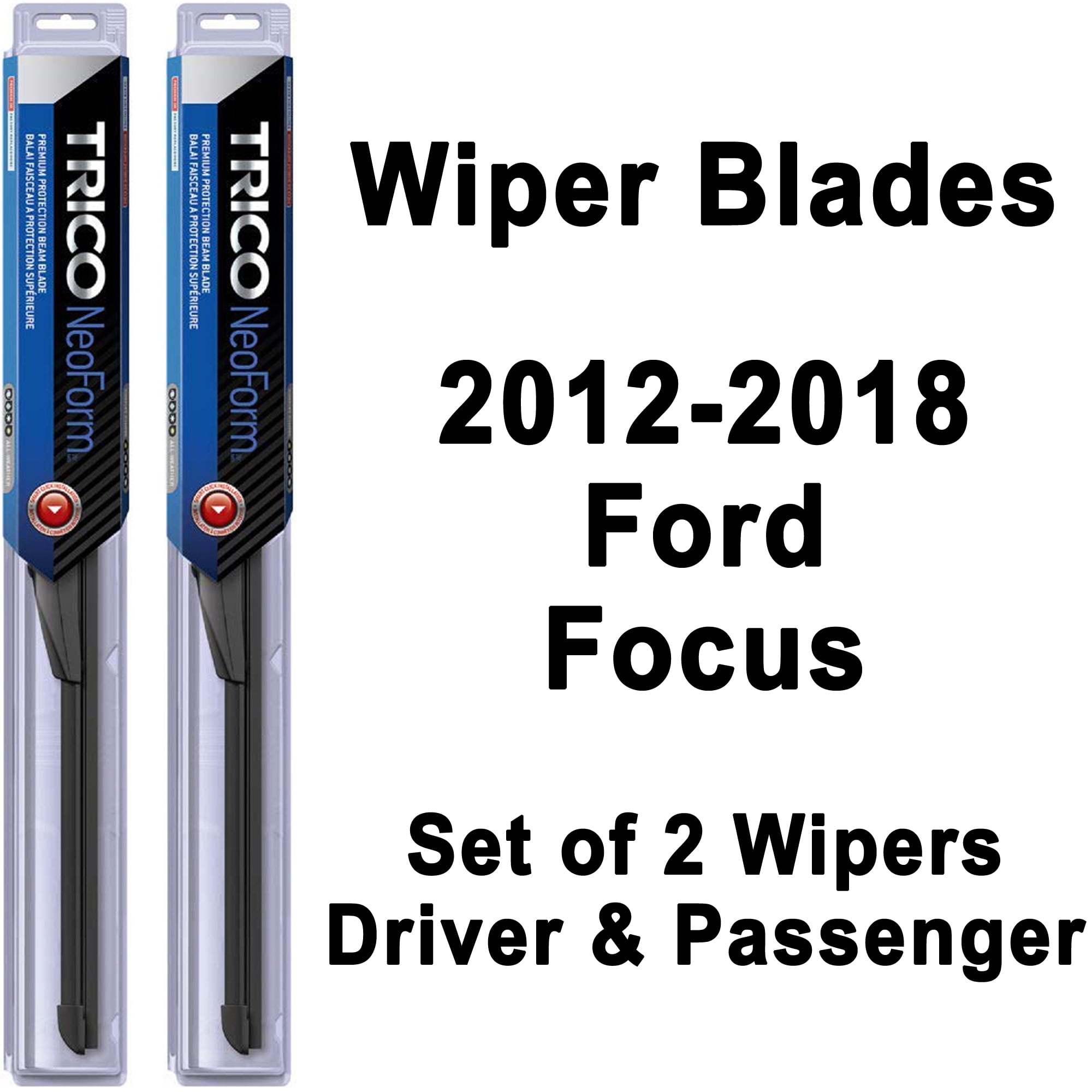 Focus Wiper Blades (Set of 2) 2012 2013 2014 2015 2016 2017 2018 ...