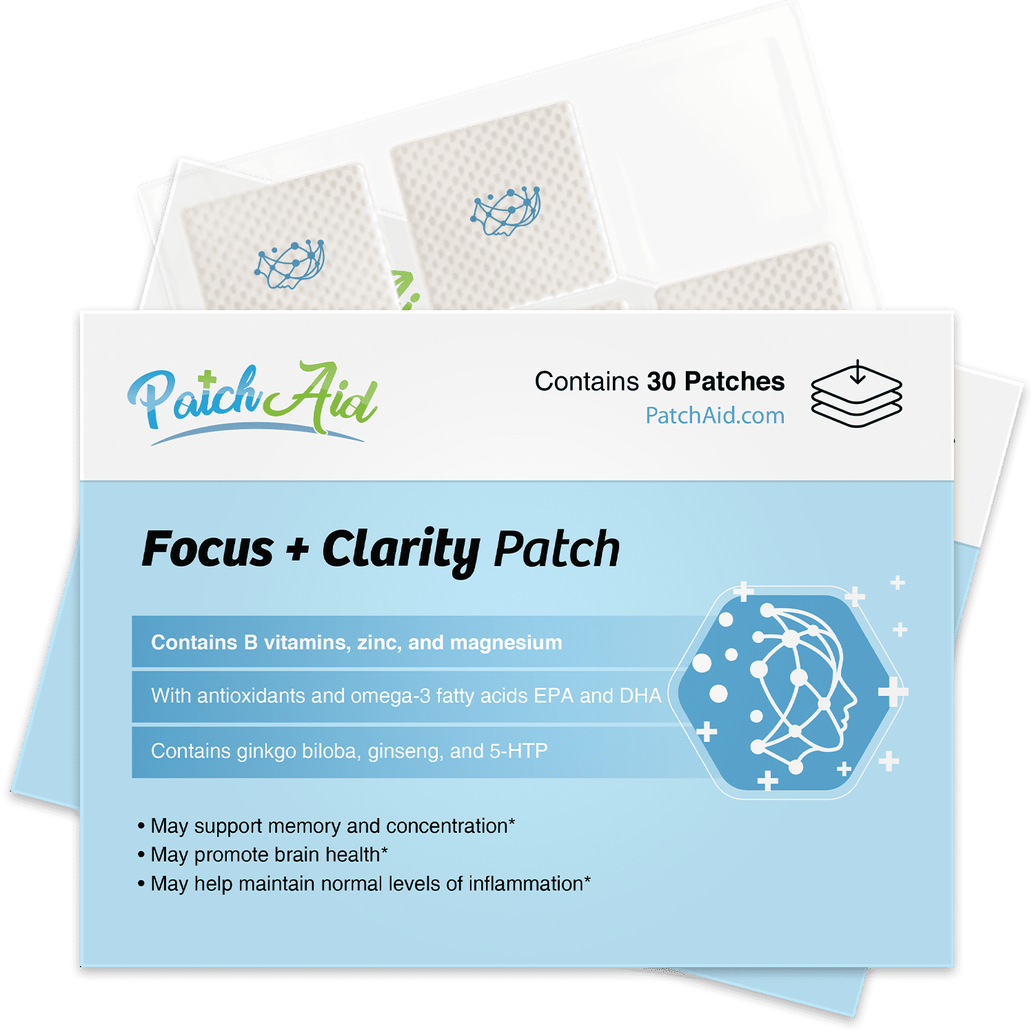 Focus and Clarity Vitamin Patch by PatchAid Size: 1-Month Supply ...