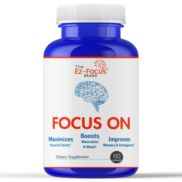 Ez Focus Brain Booster Supplement, 60 Caps, Vegan, Enhances Focus and ...