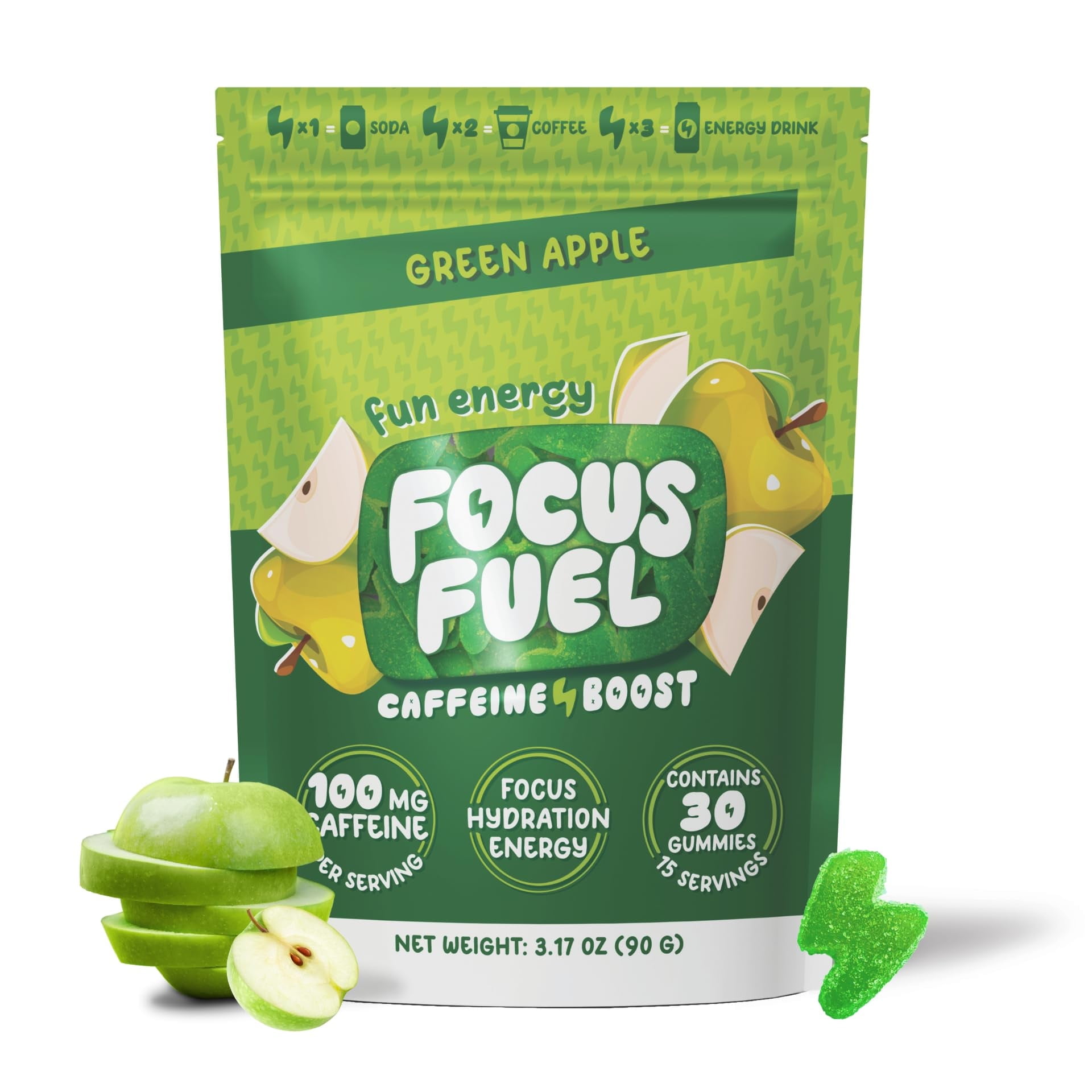 FocusFuel Energy Chews - Focus + Energy Gummies, 100mg Caffeine per 2 ...