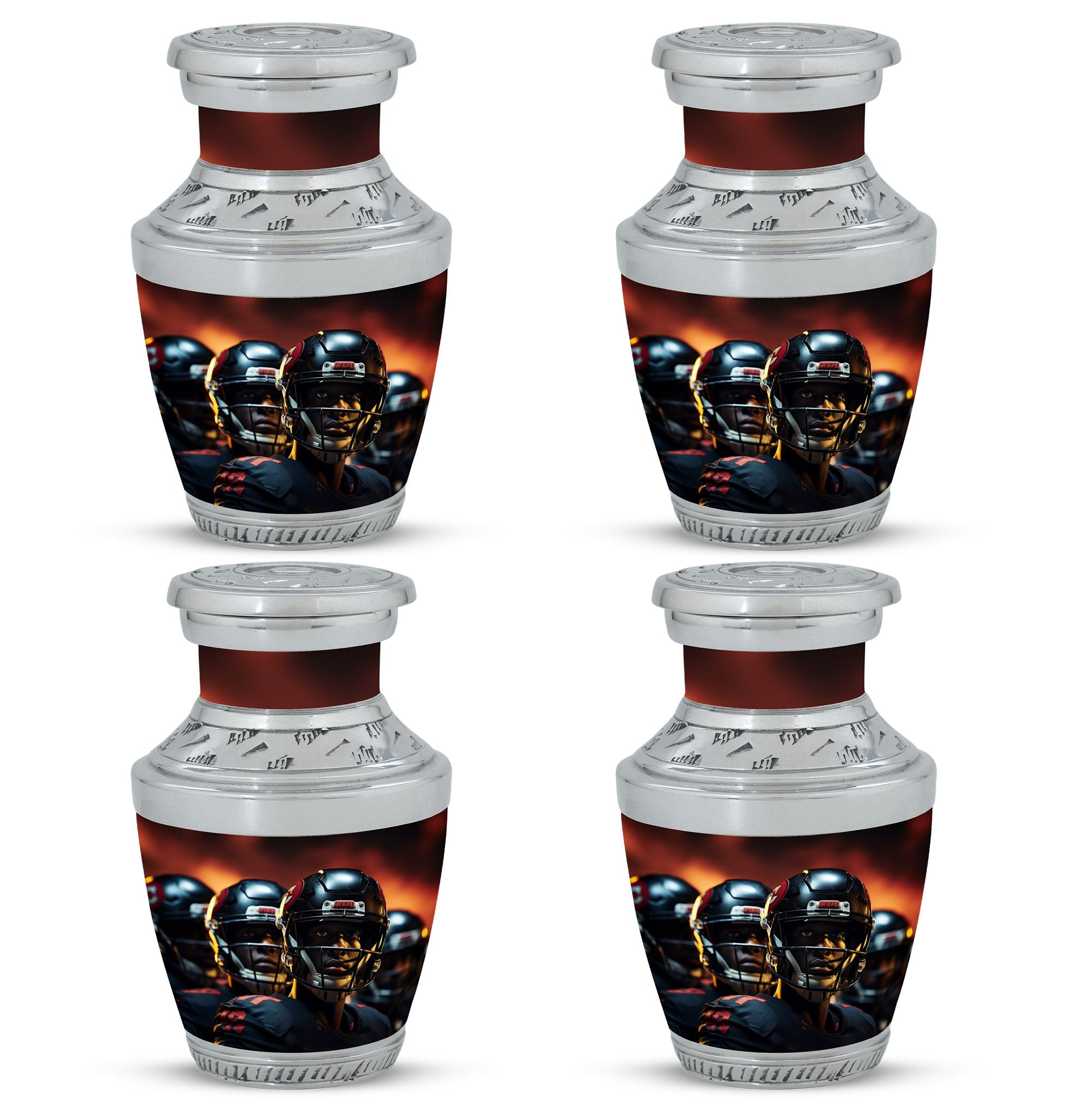 Focused Football Players Gentle Repose - Miniature Urn for Restful ...