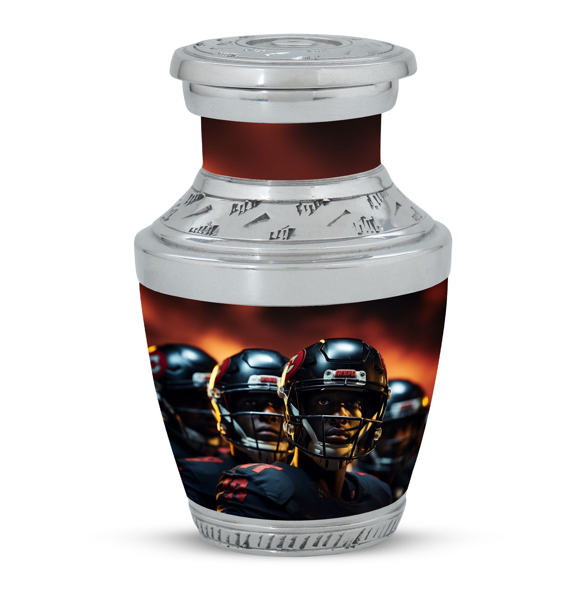 Focused Football Players Serenity's Keepsake - Compact Urn for Ashes ...