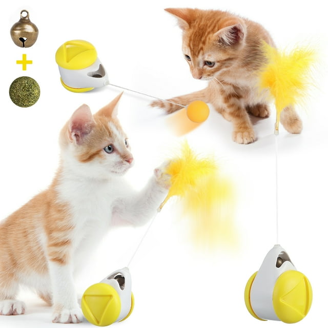 Focuspet Automatic Ball Cat Toy with Feathe Interactive Intelligent ...