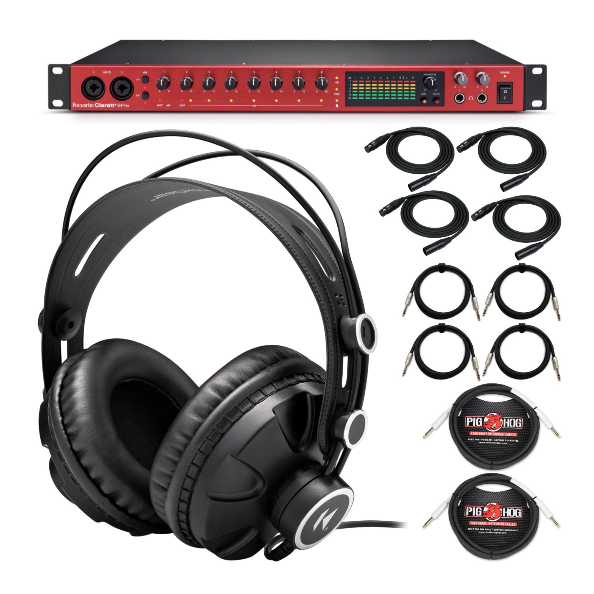 Focusrite Clarett Plus 8Pre 18-Inch and 20-Out Audio Interface Bundle ...