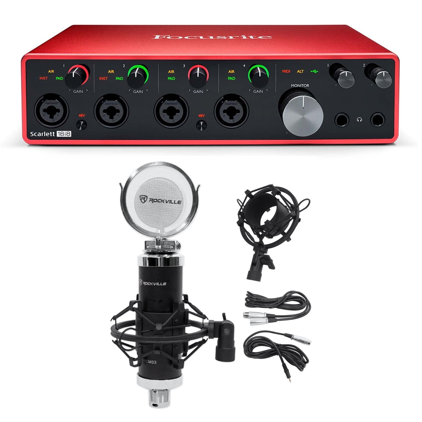 Focusrite Scarlett 18i8 3rd Gen 18-in, 8-out USB audio interface and ...