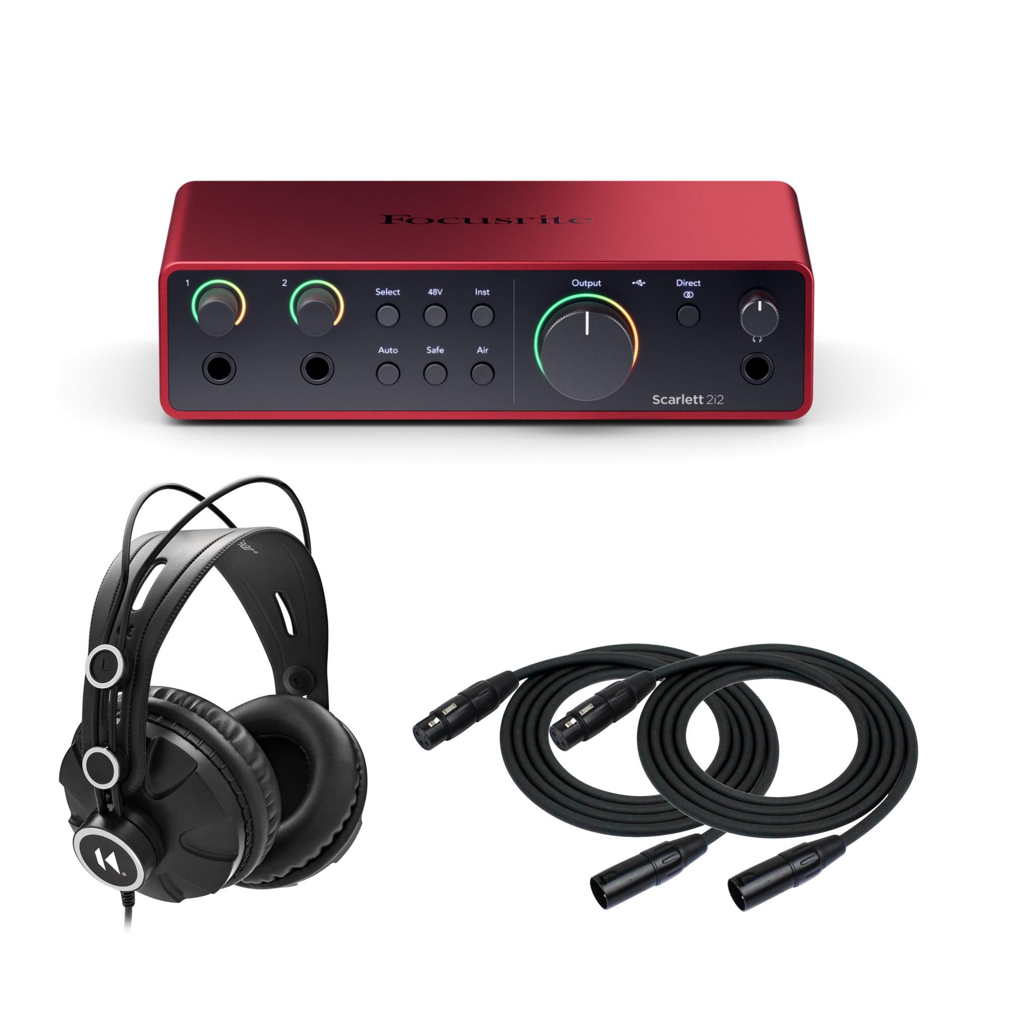 Focusrite Scarlett 2i2 4th Gen USB Audio Interface with Headphones and ...