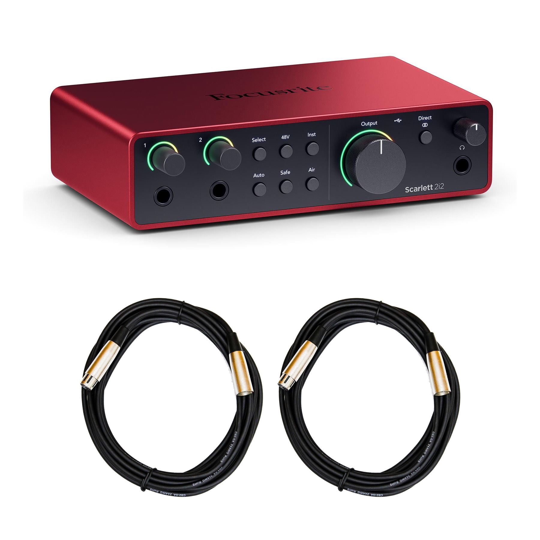 Focusrite Scarlett 2i2 (4th Gen) USB-C Audio Interface Bundle with XLR ...