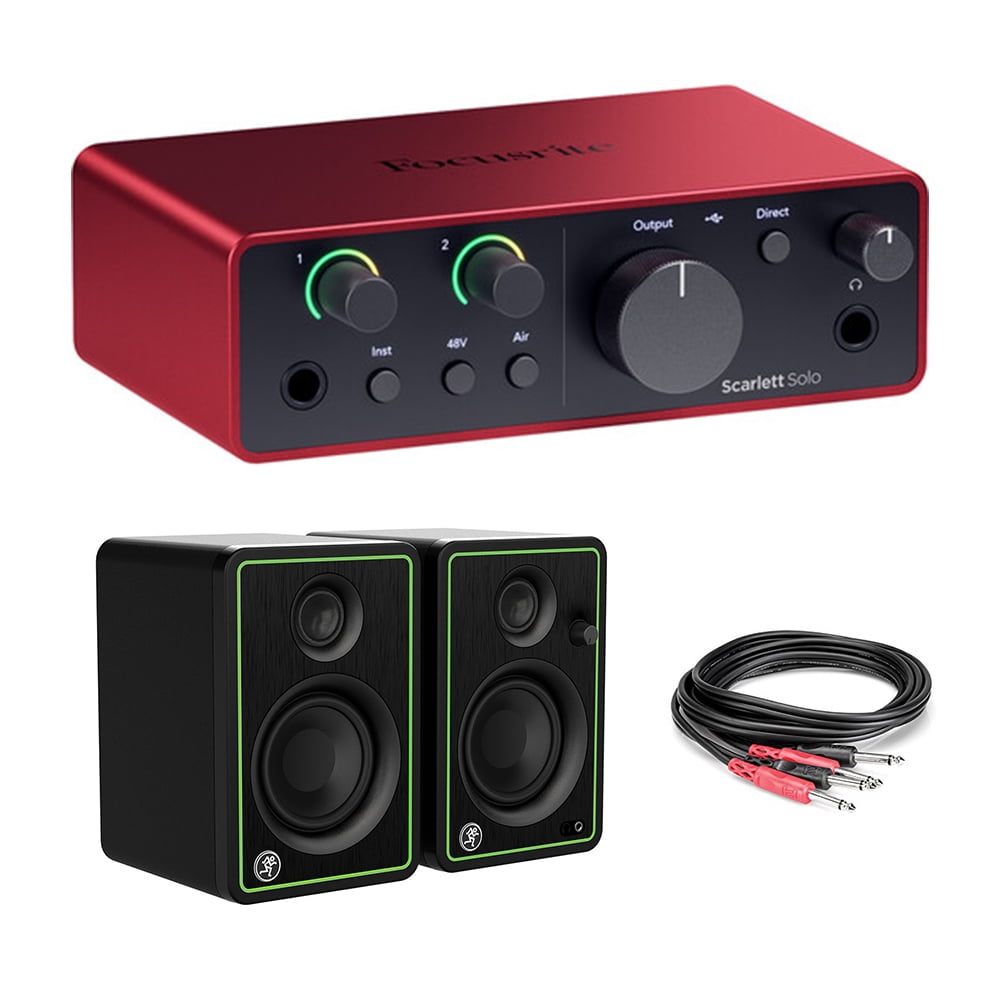 Focusrite Scarlett 2i2 USB-C Audio Interface (4th Gen) Bundle with Mackie CR3-X Creative ...
