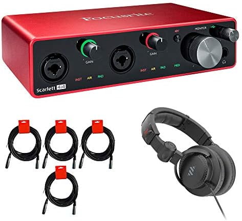 Focusrite Scarlett 4i4 USB Audio/MIDI Interface (3rd Gen) Bundle with ...