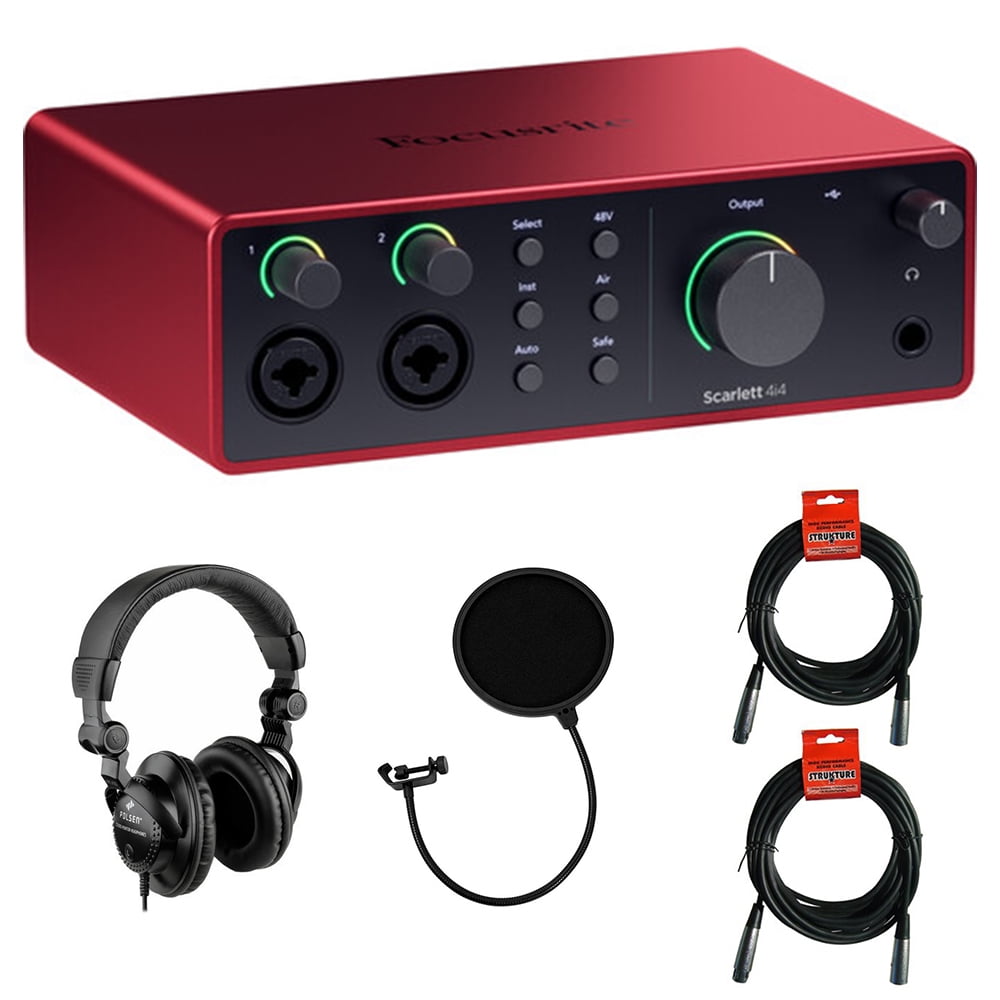 Focusrite Scarlett 4i4 USB-C Audio/MIDI Interface (4th Gen) Bundle with ...