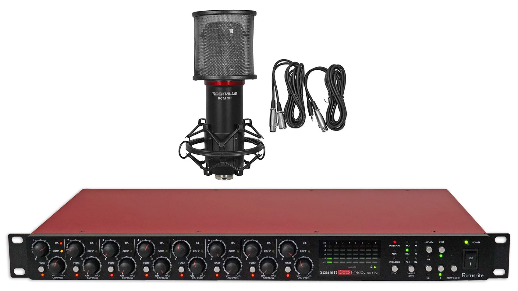 Focusrite Scarlett OctoPre Dynamic 8-Channel Microphone Mic Preamp ...