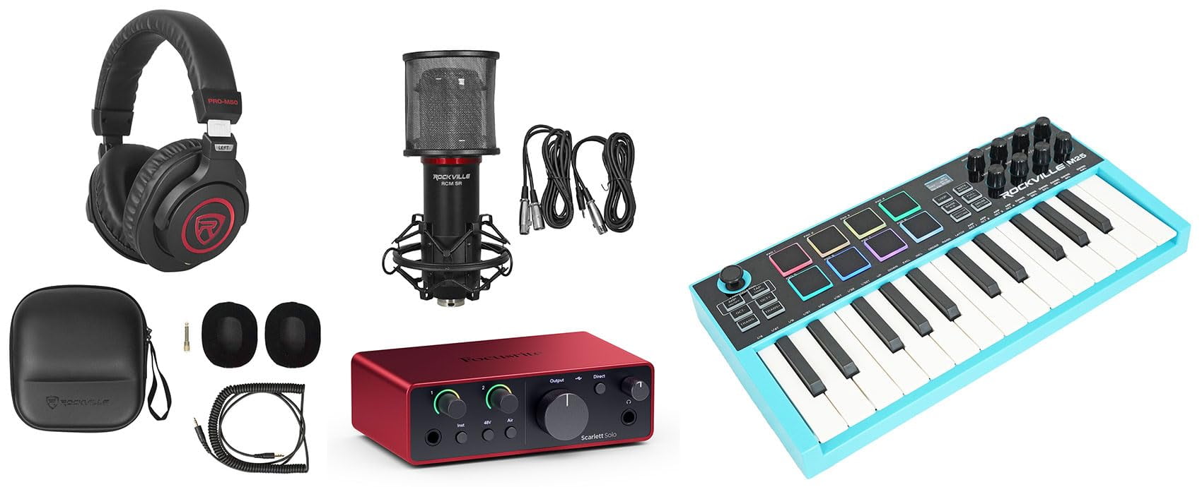 Focusrite Scarlett Solo 4th Gen USB Recording Kit with Controller+Mic ...