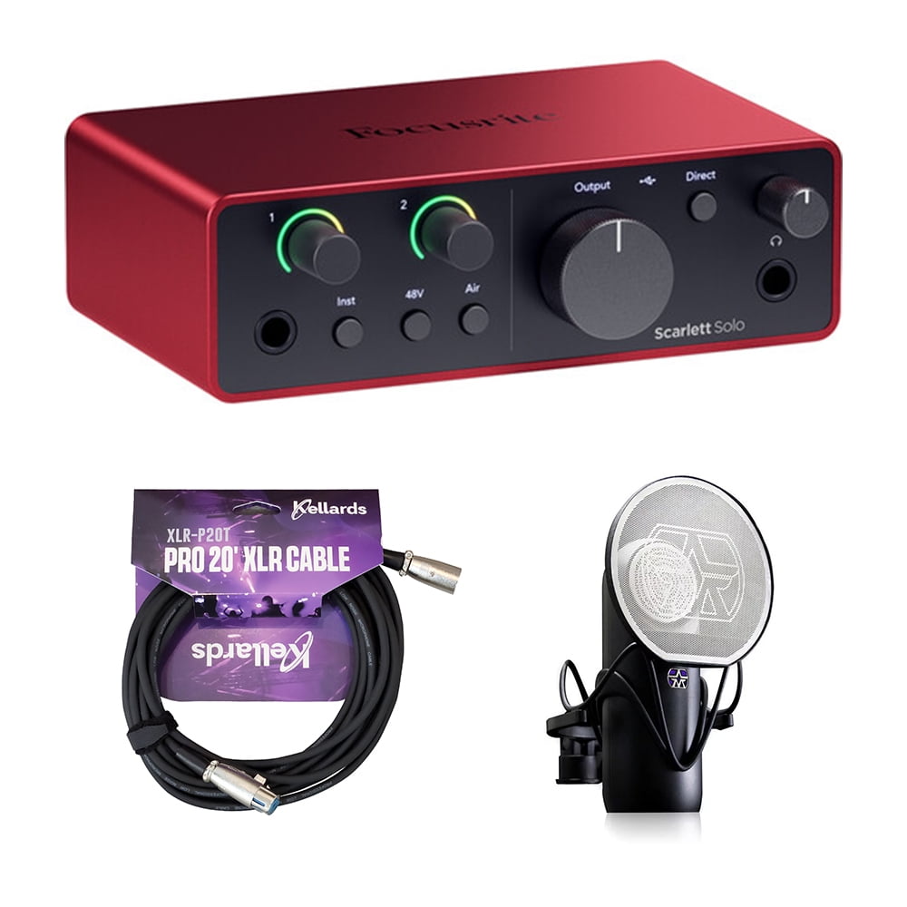 Focusrite Scarlett Solo USB-C Audio Interface (4th Gen) Bundle with ...