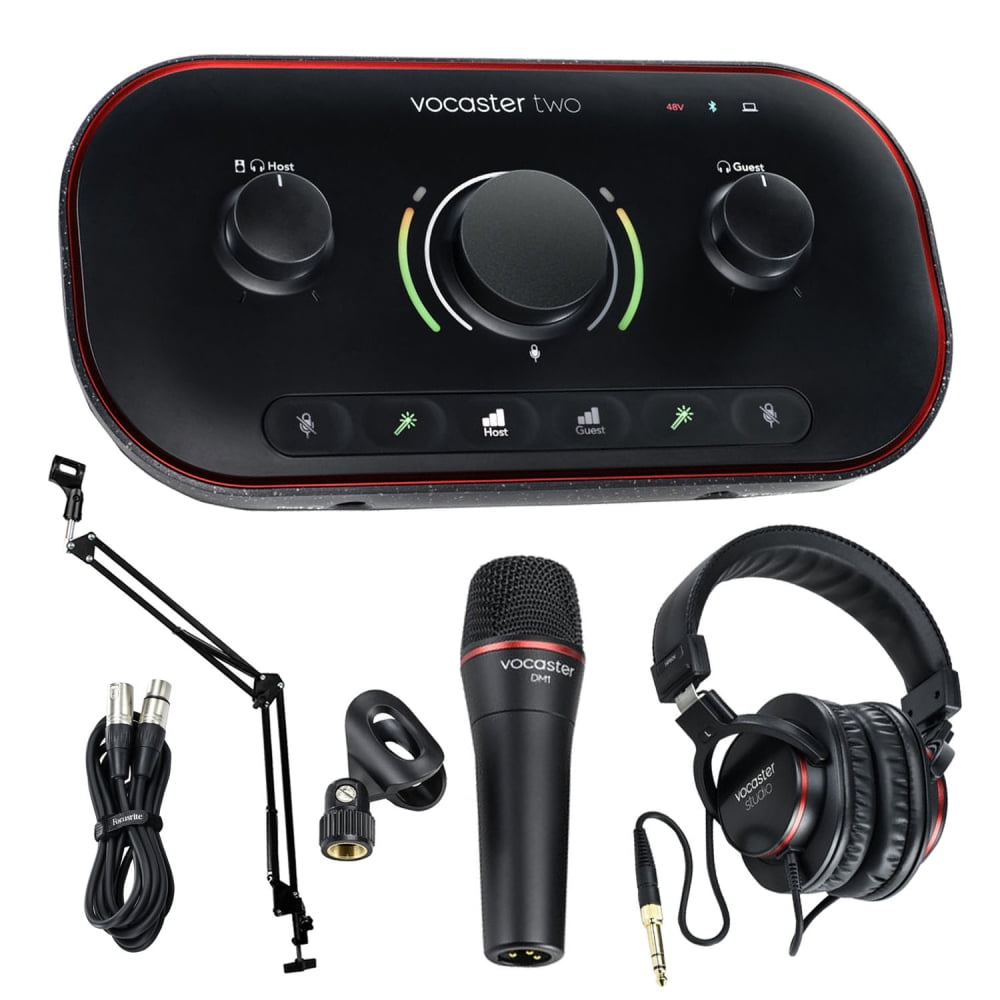 Focusrite Vocaster Two Studio 1-Person Podcasting Kit Bundle with ...